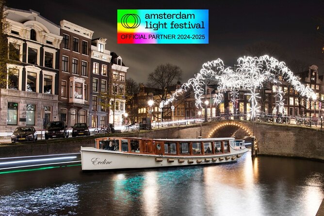 Amsterdam Light Festival: Canal Cruise Covered Saloon Boat - A Closer Look at the Amsterdam Light Festival Canal Cruise