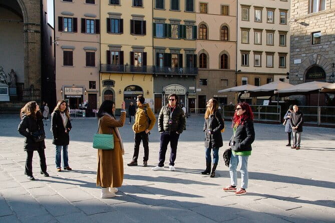 Florence Walk Tour + Wine Windows Option | Discover, Sip, Enjoy! - Crossing the Ponte Vecchio and Visiting the  Loggia del Mercato Nuovo
