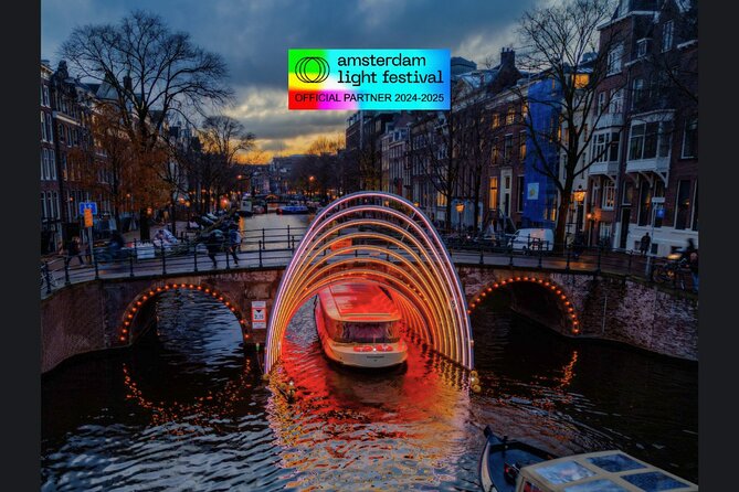 Amsterdam Light Festival: Canal Cruise Covered Saloon Boat - The Sum Up