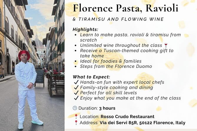 Florence: Ravioli & Pasta Class with Tiramisu and Unlimited Wine - The Value of This Tour