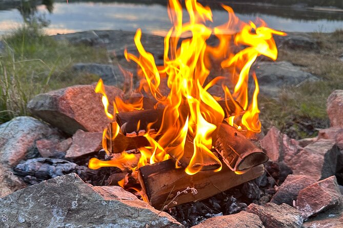 Midnight Sun and Campfire - National Park evening hike Stockholm