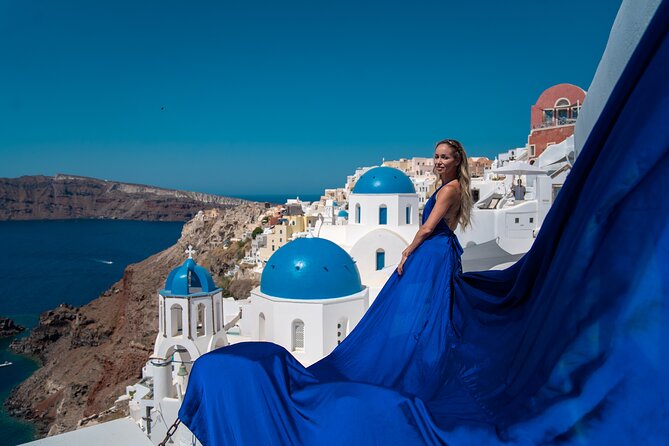 Flying Dress Photoshoot in Oia Private entry to Blue Dome - Summary: Who Will Love This Experience?