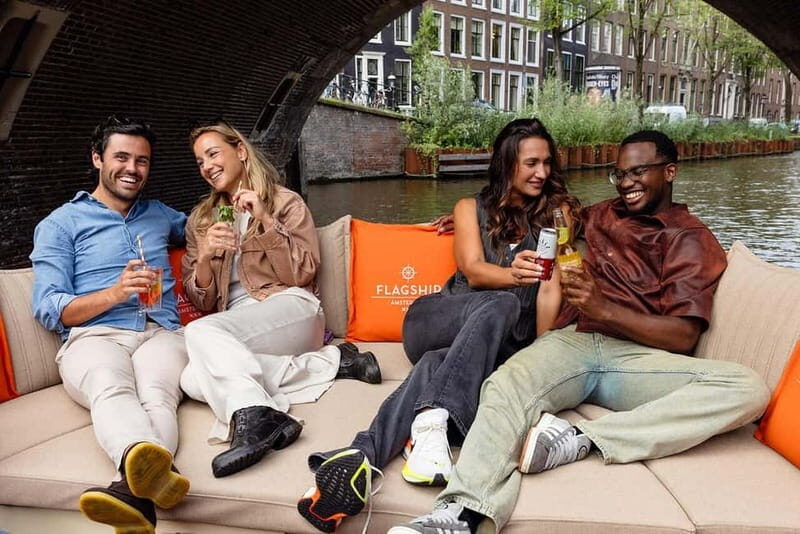 Amsterdam: Open Boat Cruise option Unlimited Drinks & Bite