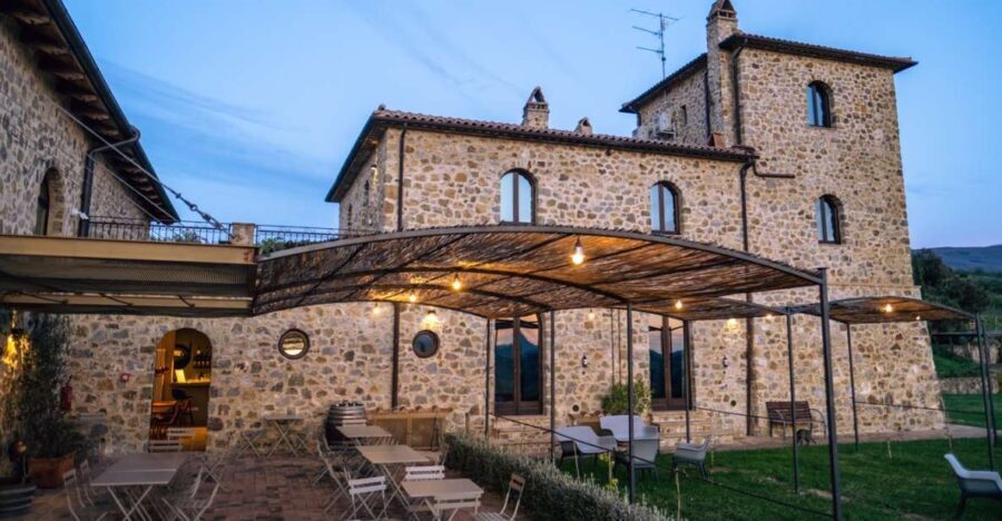 Aperitif on the Terrace of Podere Montale at Sunset