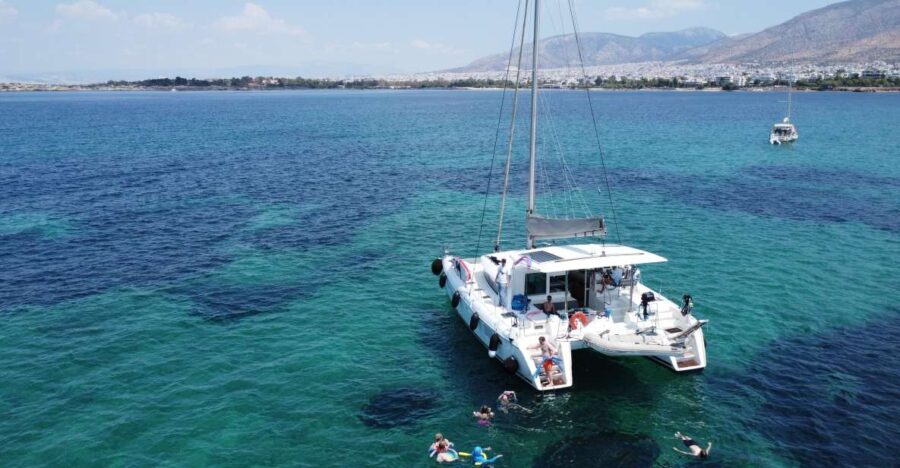 Athens Riviera Private Catamaran Cruise with Meal and Drinks