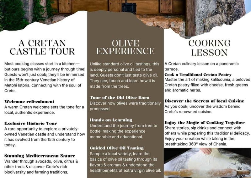 Chania: Olive Oil Tasting & Cooking Class at Metohi Istoria