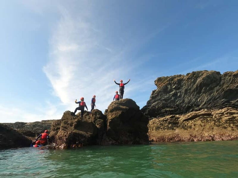 Coasteering on Anglesey, N Wales (cliff jump, climb, swim)