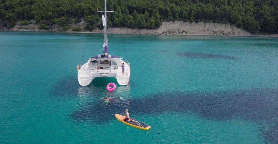 Corfu: Full Day Private Cruise on Lagoon Catamaran
