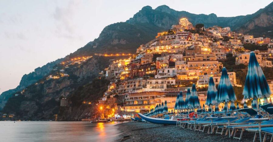 Evening drive along the Amalfi Coast and seaside dinner.