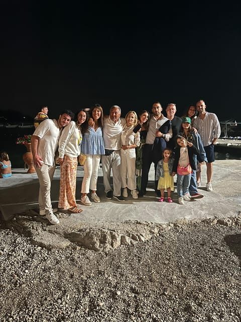 Fireworks show on the sea of Cetara by boat with drink
