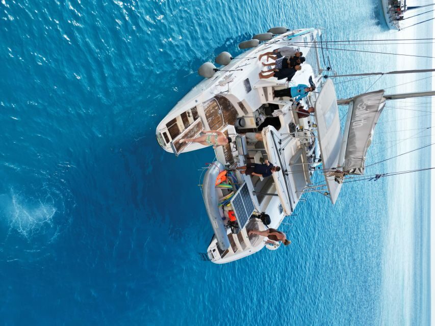 From Adamas: Milos and Poliegos Catamaran Cruise with Lunch
