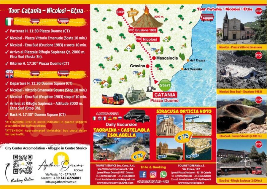 From Catania: Etna tour by Panoramic Bus