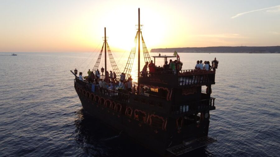 Lampedusa: Sunset Dolphin Sighting on a Pirate Ship