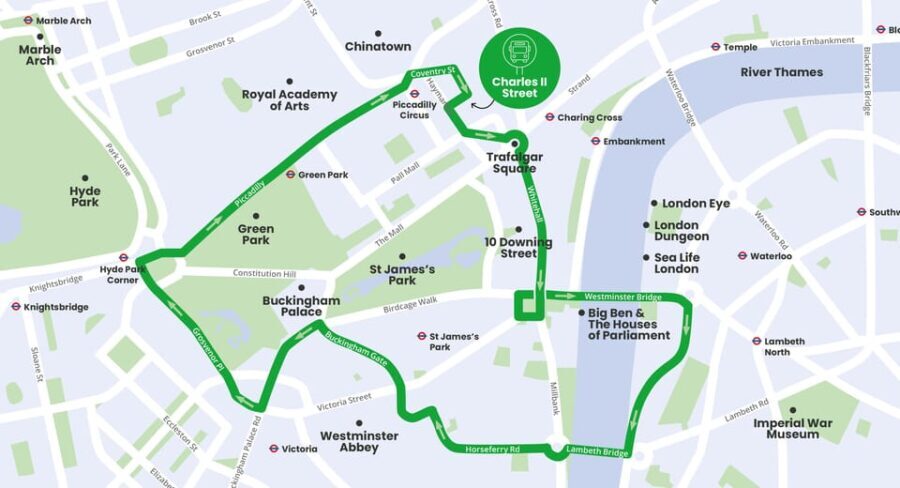 London: Children's Open Top Bus Tour - The Itinerary in Detail