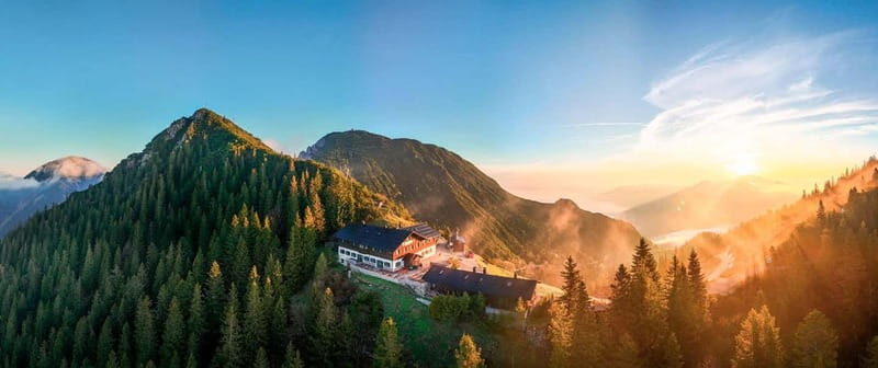 Pick-up from Munich: Sunset over-night hike Bavarian Alps