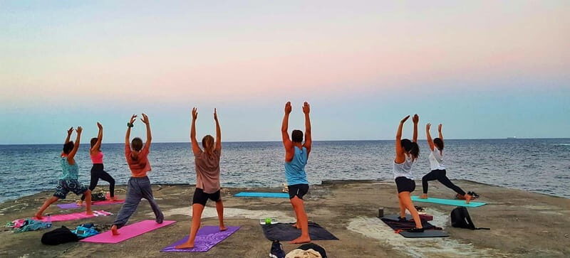 Sliema: Beach Yoga Class with Swimming