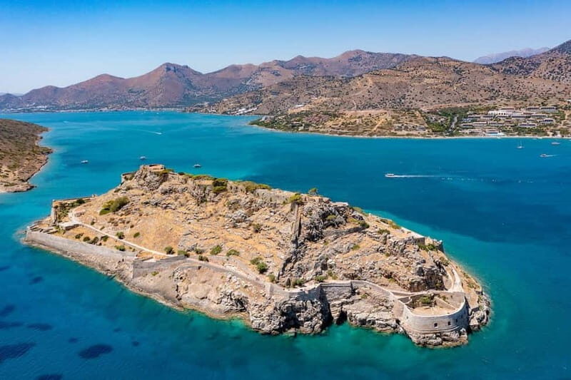 Spinalonga with Guide, Kolokitha Bay Cruise, Swimming & BBQ