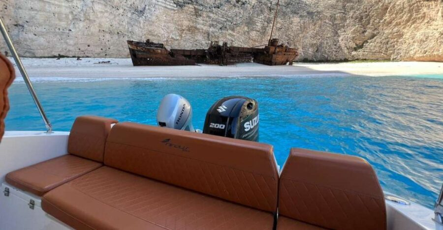 Zante Private Cruise to Shipwreck Beach & Blue Caves (max 9)