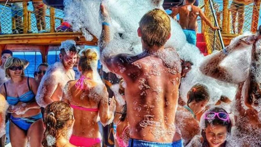 City of Side: Dolphin Island Boat Tour with BBQ & Foam Party