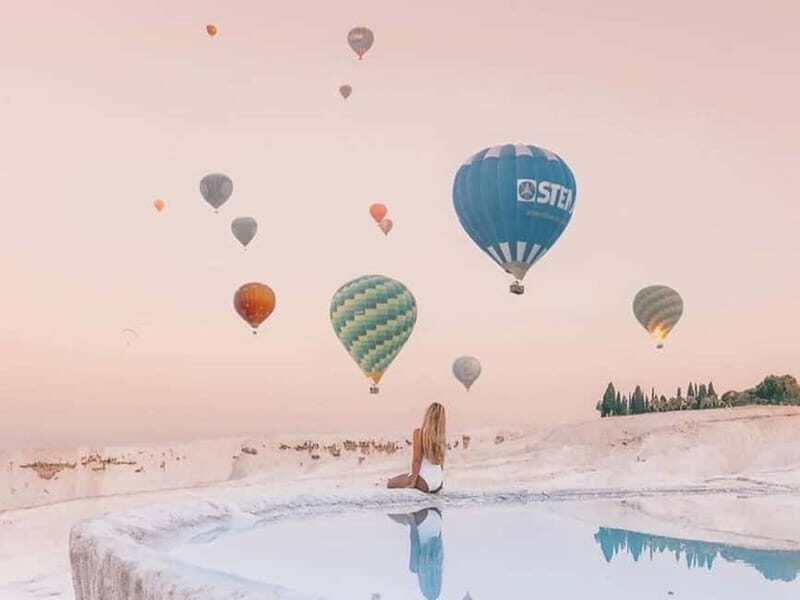 From Antalya: Pamukkale Hot Air Balloon Flight with Lunch