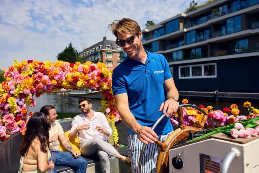 Amsterdam: The Original Flower Boat with Local Guide and Bar