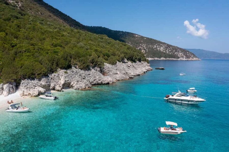 From Skala: Ithaca Day Cruise with Swim Stops & Free Time