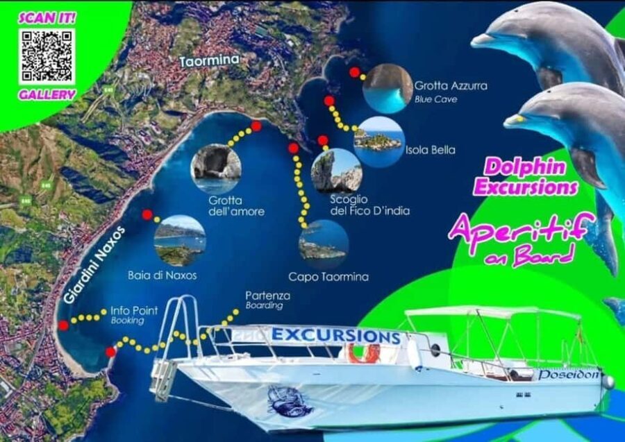 Giardini Naxos: Boat Tour with Swim Masks and Aperitif