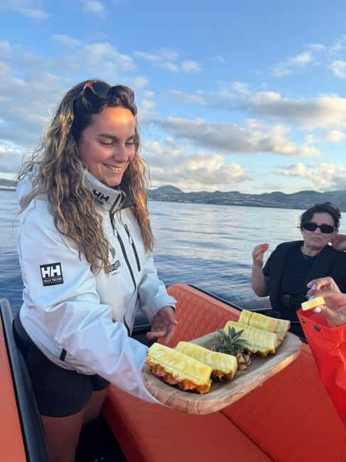 São Miguel: Sunset Boat Tour with Swim and Pineapple Snack