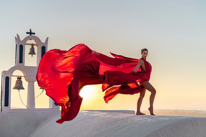 Flying Dress Photoshoot in Santorini by Flying Dress Photo © - The Experience: What to Expect from Booking to Final Photos