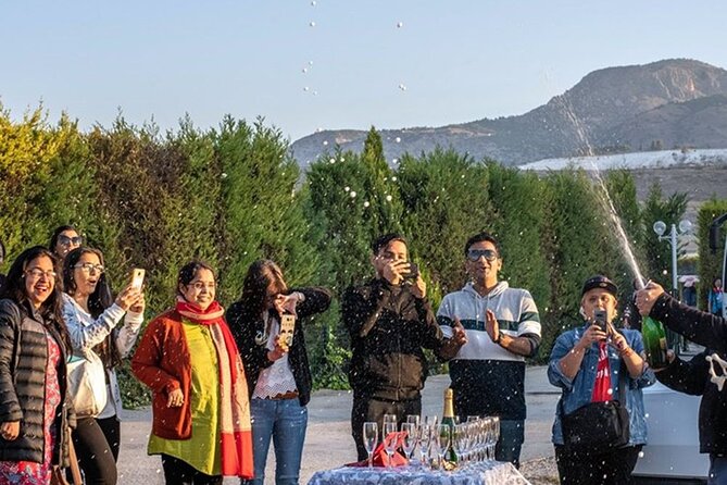Pamukkale Hot Air Balloon w/Flight Certificates,Champagne Toast & Hotel Transfer - Landing and Celebration: From Sky to Ground