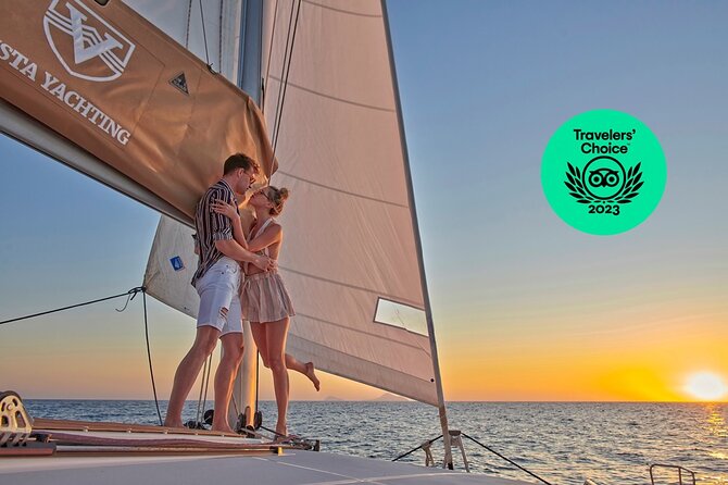 Santorini Platinum Catamaran Cruise with Meal, BBQ and Open Bar