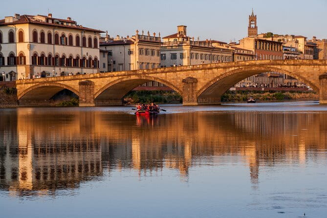 Rafting on the Arno River in Florence under the Arches of Pontevecchio