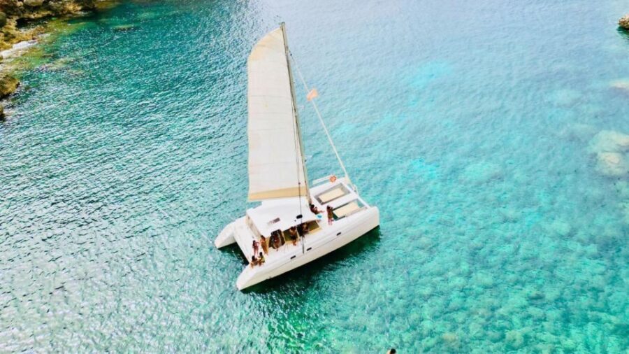 Alghero: Full day on a catamaran in Porto Conte Natural Park