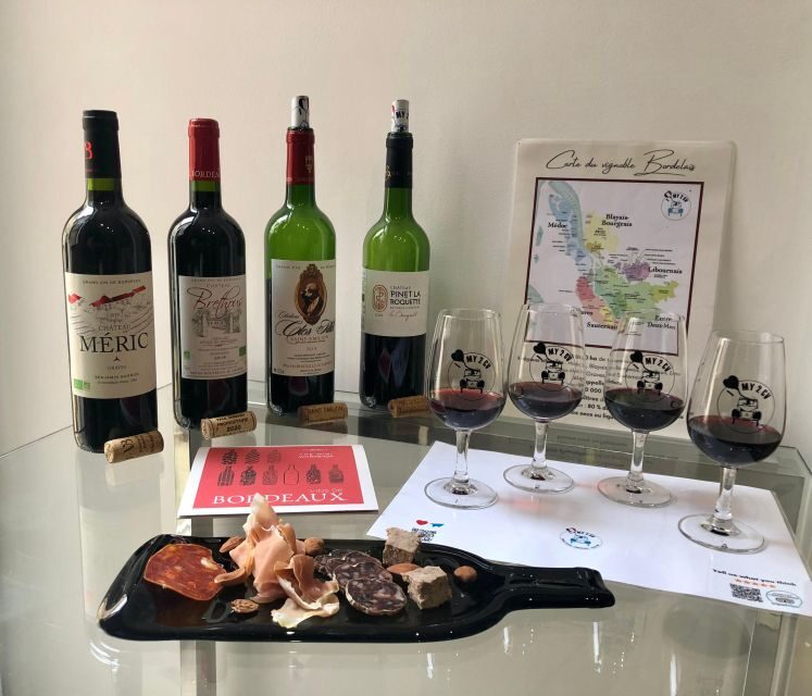 Bordeaux wine: tasting class 4 red wines pairing charcuterie