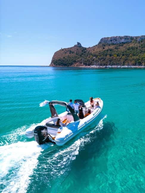 Cagliari: Full day Boat Tour; 6 Swim Stops, Sip & Snorkel