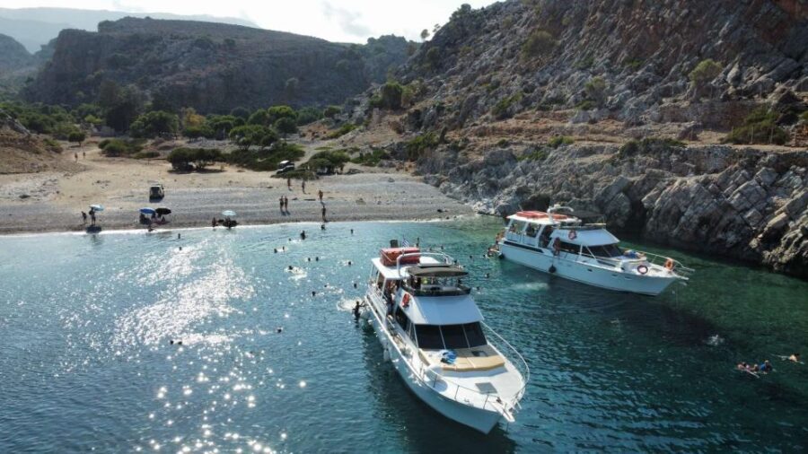 Chania: Menies Beach & Chironisia Bay Cruise with Snorkeling