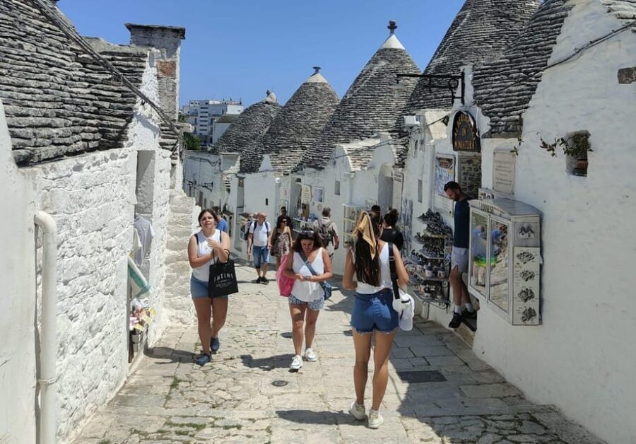 From Brindisi: Alberobello, Ostuni, Locorotondo, & Aperitif