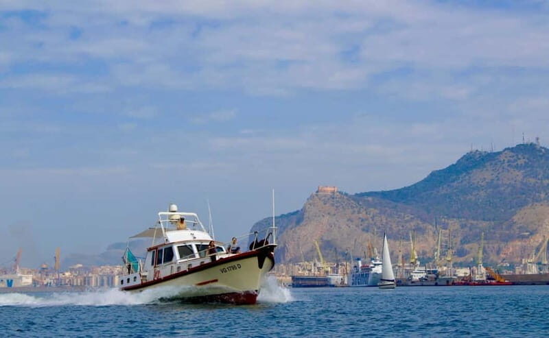 From Palermo: Boat Excursion to Mondello with Wine & Snacks