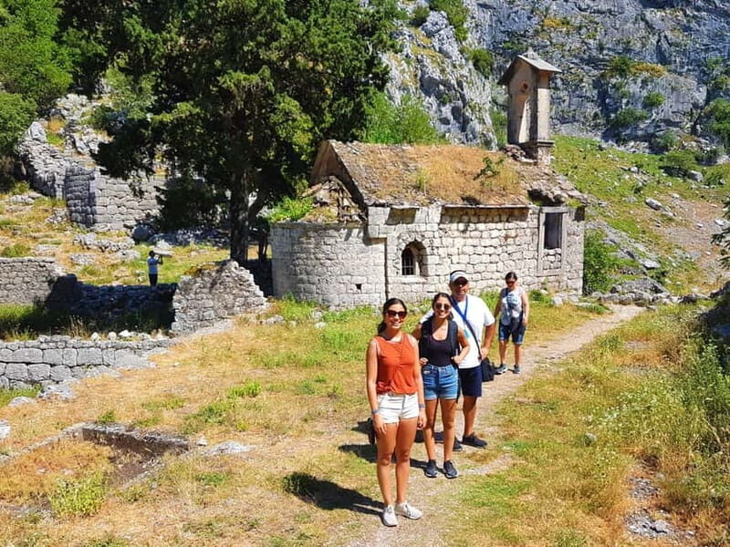 Hiking downhill Krstac to Kotor, visit San Giovanni fortress
