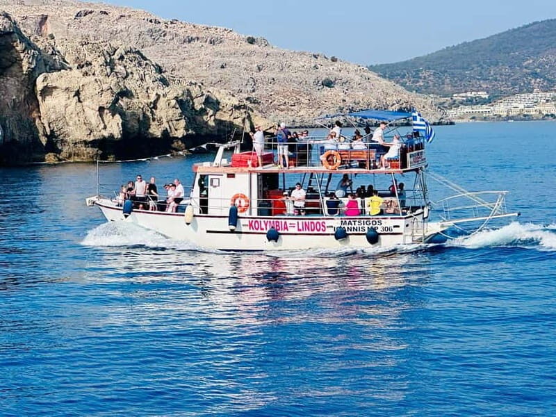 Kolymbia: Day Cruise to Lindos with 2 swimming stops
