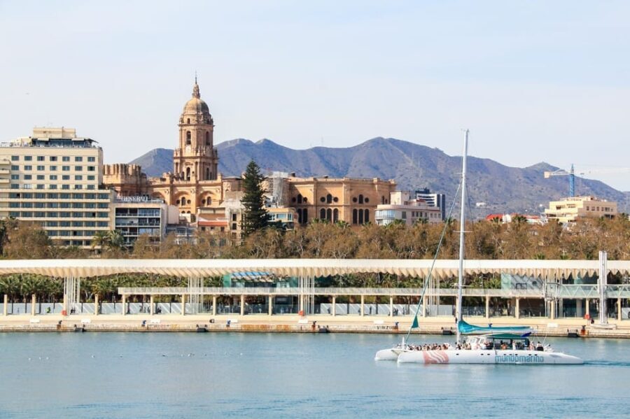 Malaga: Catamaran Sailing Cruise with Swimming & Optional DJ