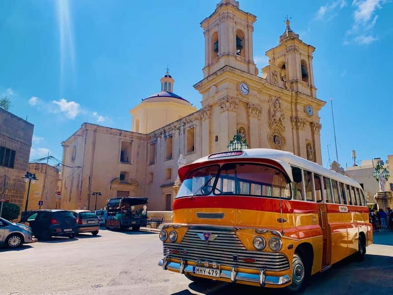 Malta: 5 hr Vintage Bus Tour - Mdina & Blue Grotto inc. food