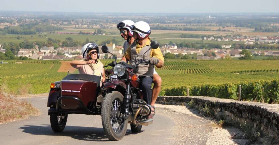 Meursault: Tour of the Vineyards on Motorbike with Sidecar