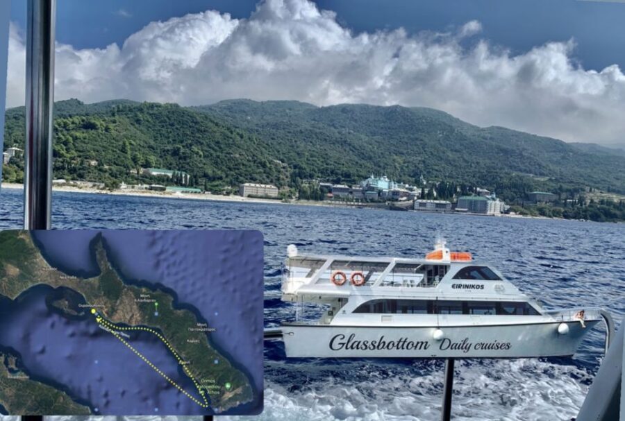 Ouranoupoli: Mount Athos Sightseeing Glass-Bottom Boat Tour