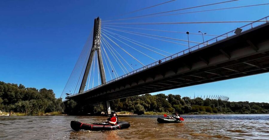 Packrafting kayaking guided tour Vistula river Warsaw Poland