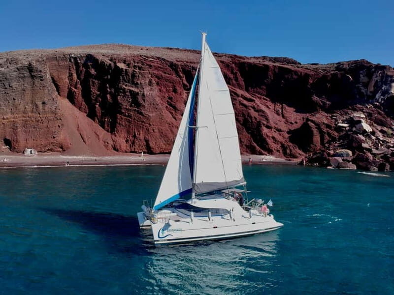Santorini: Catamaran Cruise with Food and Drinks