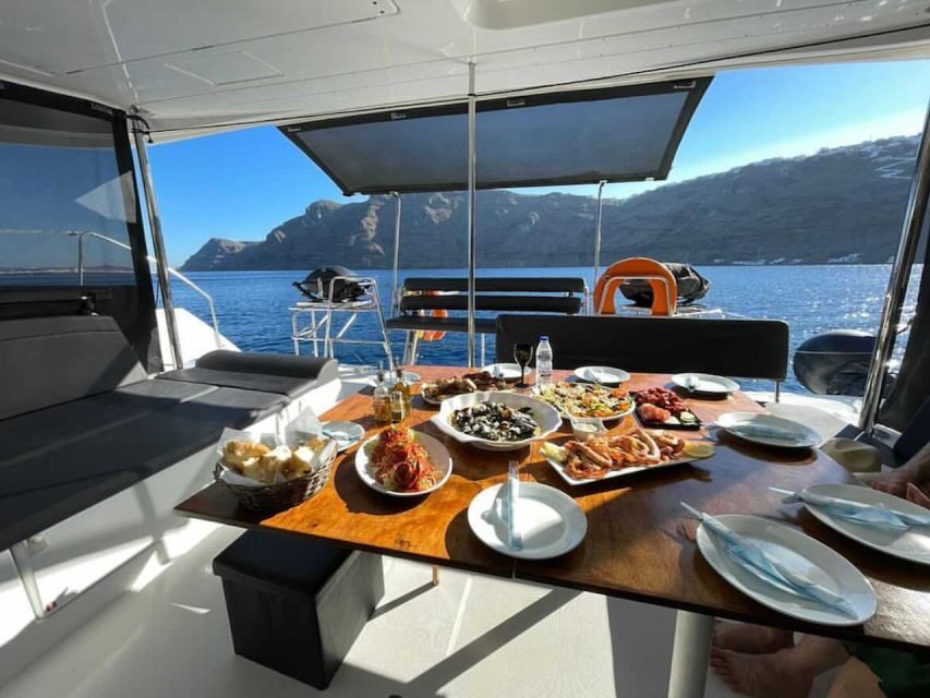 Santorini: Catamaran Cruise with Meal & Open Bar