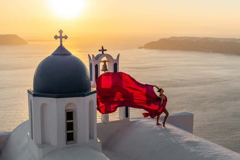 Santorini: Flying Dress Photoshoot