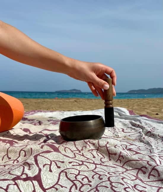Yoga class on the beach in Ibiza