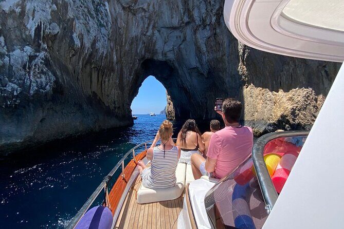 Capri Full Day SemiPrivate Boat Tour and City Visit from Positano